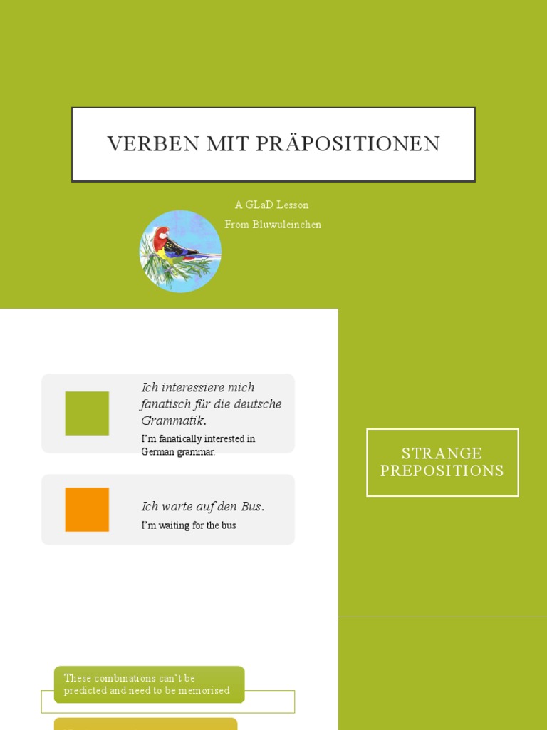 Verben Mit Prapositionen | PDF