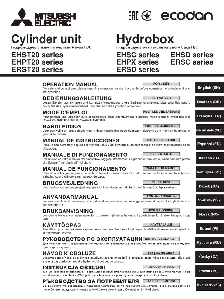 Ecodan Ehst Erst Ehsc Ersd Ersc Ehsd Használati Útmutató en | PDF
