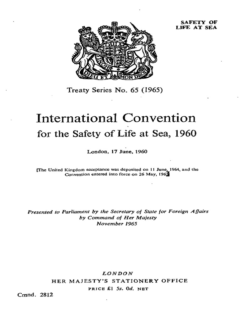 Convention SOLAS 1960 : Sécurité en Mer | PDF