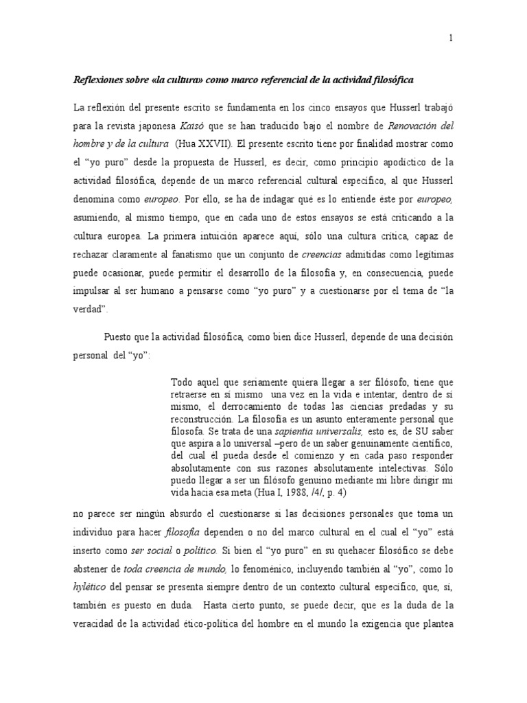 Reflexiones Sobre La Cultura Como Marco Referencial de La Actividad Filosófica | PDF | Verdad ...