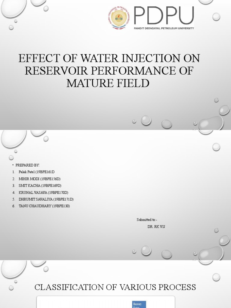 Effect of Water Injection On Reservoir Performance of | PDF | Petroleum ...