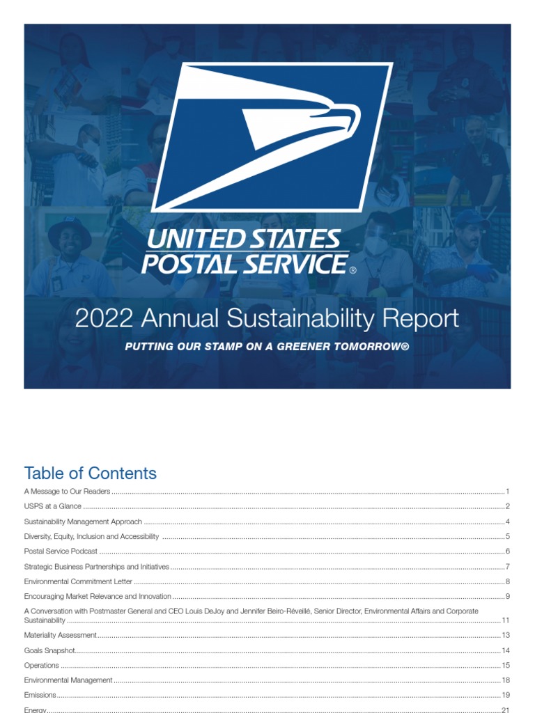 USPS | PDF | United States Postal Service | Sustainability