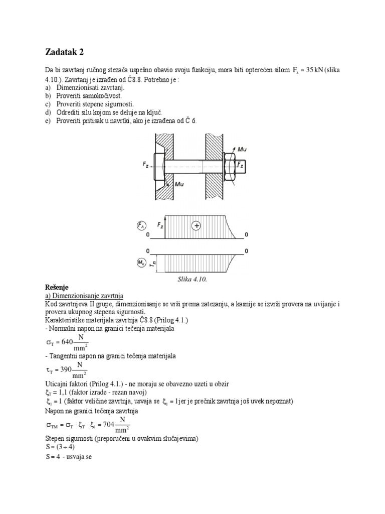 Navojni Spojevi - Zadatak 2 | PDF