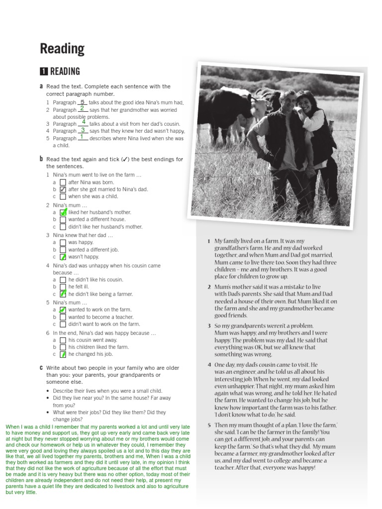 Reading Comprehension Activity 7. | PDF
