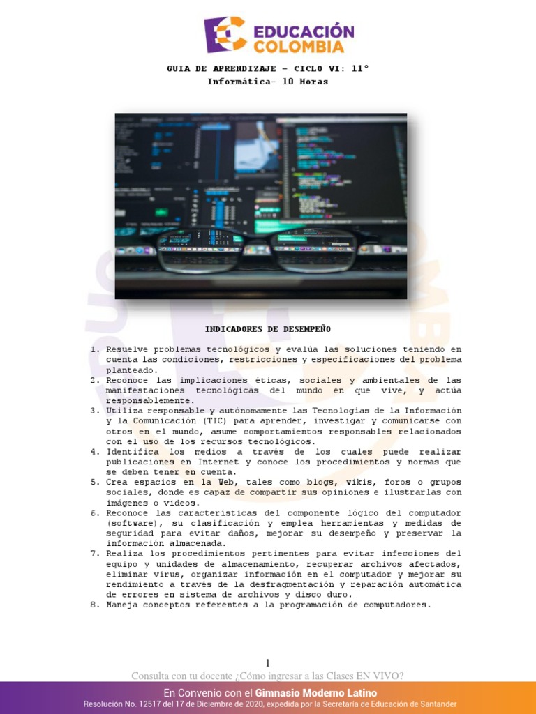 Guía de Informática: Ciclo VI HTML | PDF | Blog | HTML