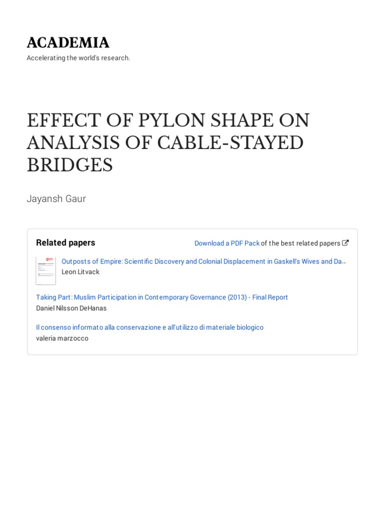 Effect of Pylon Shape On Analysis of Cable Stayed Bridge | Download ...