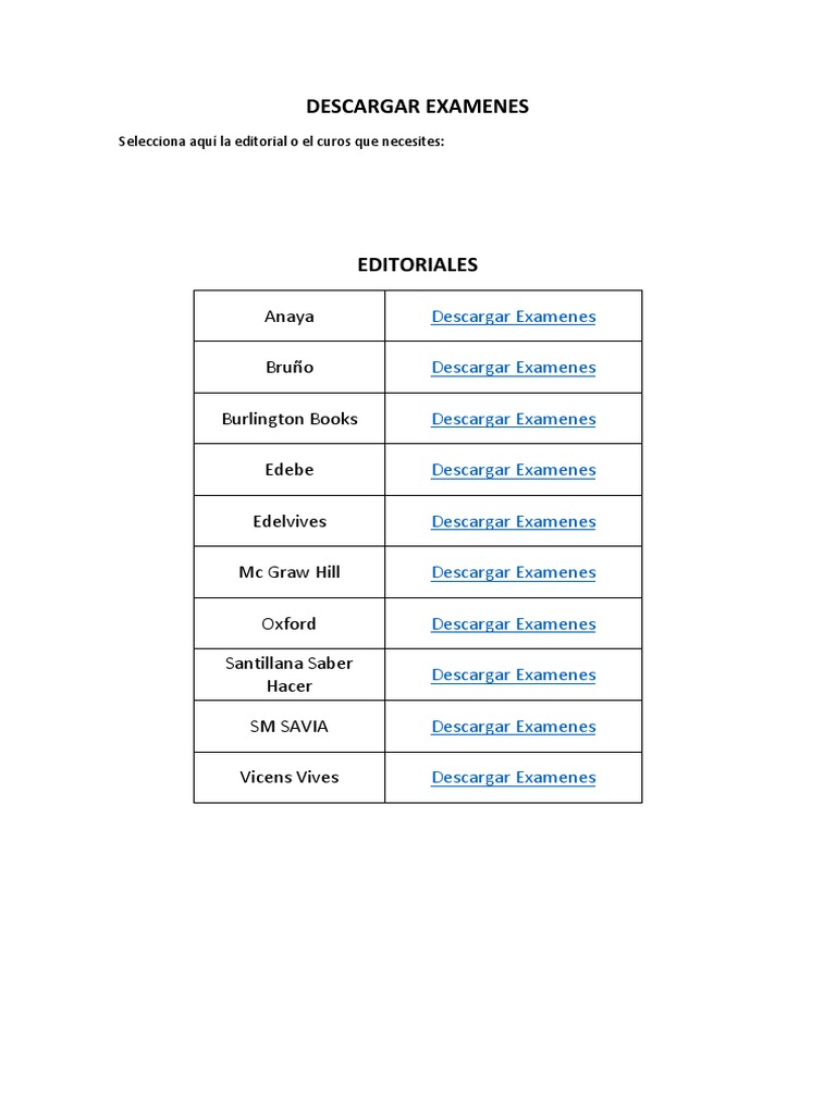 Descargar Examenes | PDF