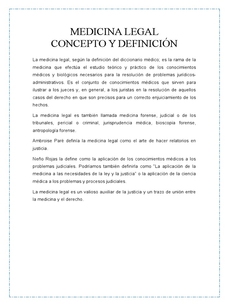 Medicina Legal: Conceptos y Normativas | PDF | Jurisprudencia médica ...