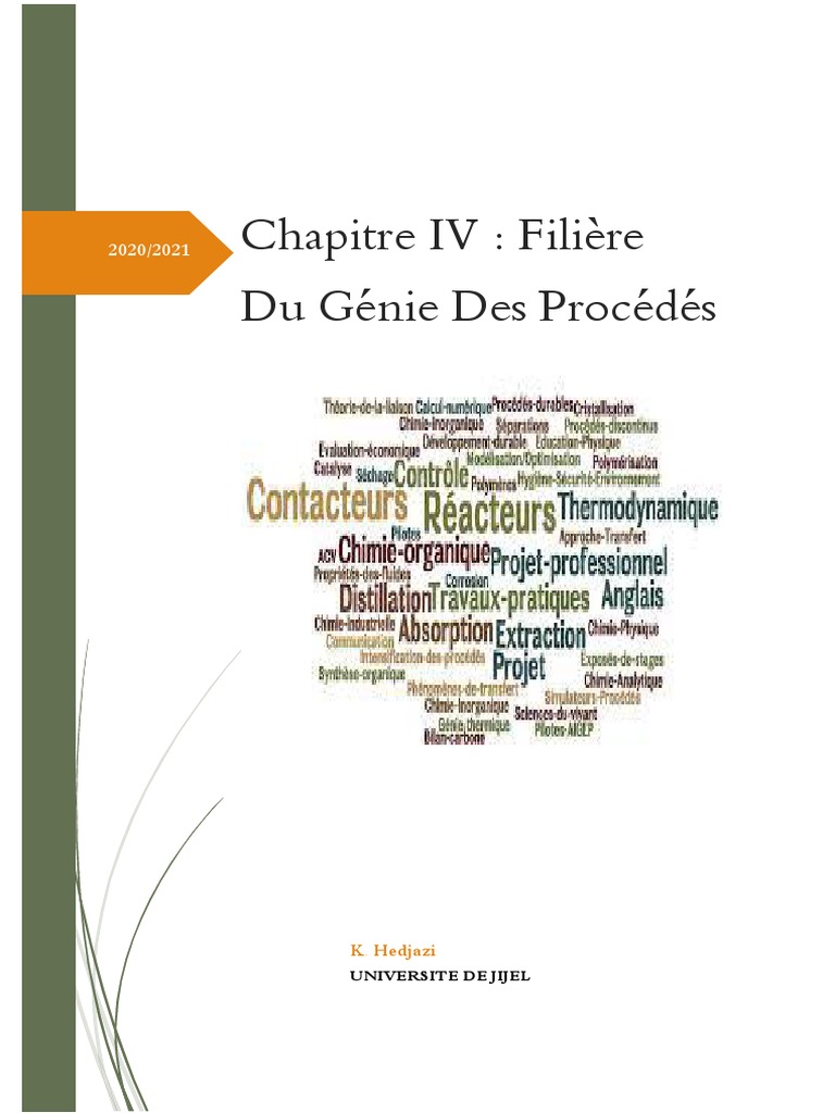 Filière du Génie des Procédés | PDF | Chimie | Ingénieur