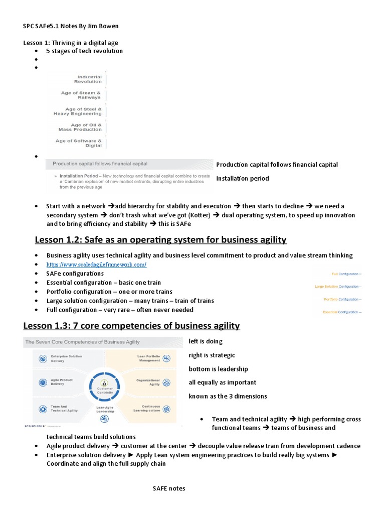 SAFe SPC 5.1 Notes | Download Free PDF | Scrum (Software Development ...