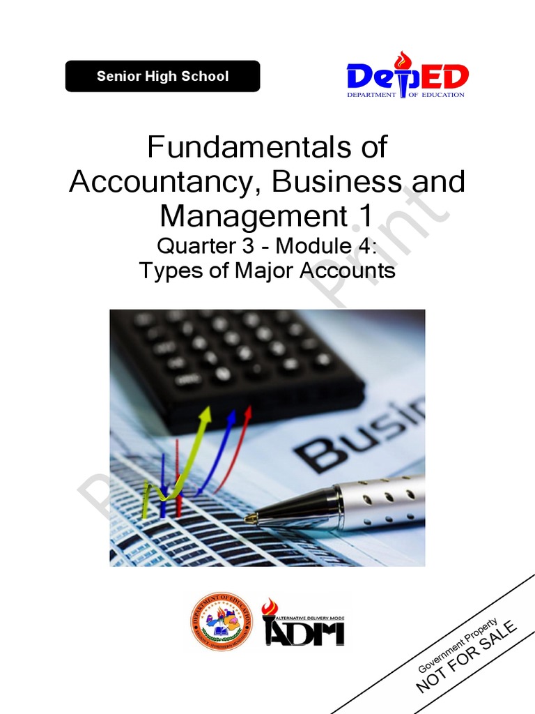 FABM1-11 q3 Mod4 Typesofmajoraccounts v5 | PDF | Expense | Debt