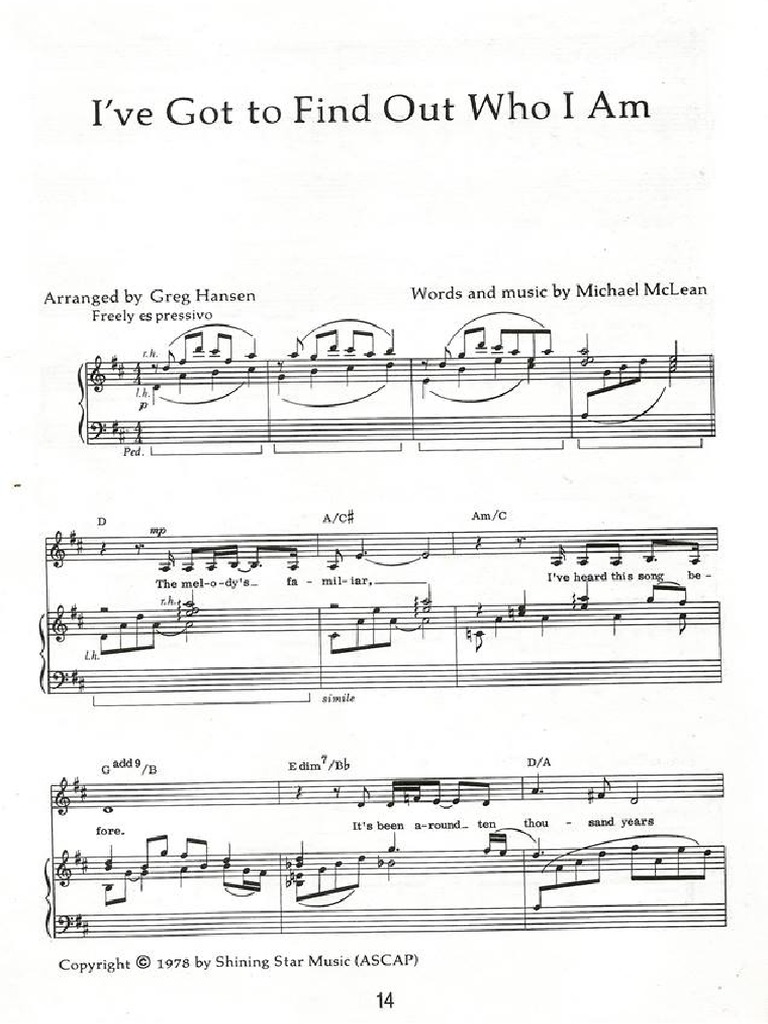 I've Got To Find Out Who I Am - Partitura | PDF