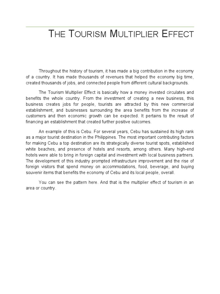 The Tourism Multiplier Effect | PDF | Business