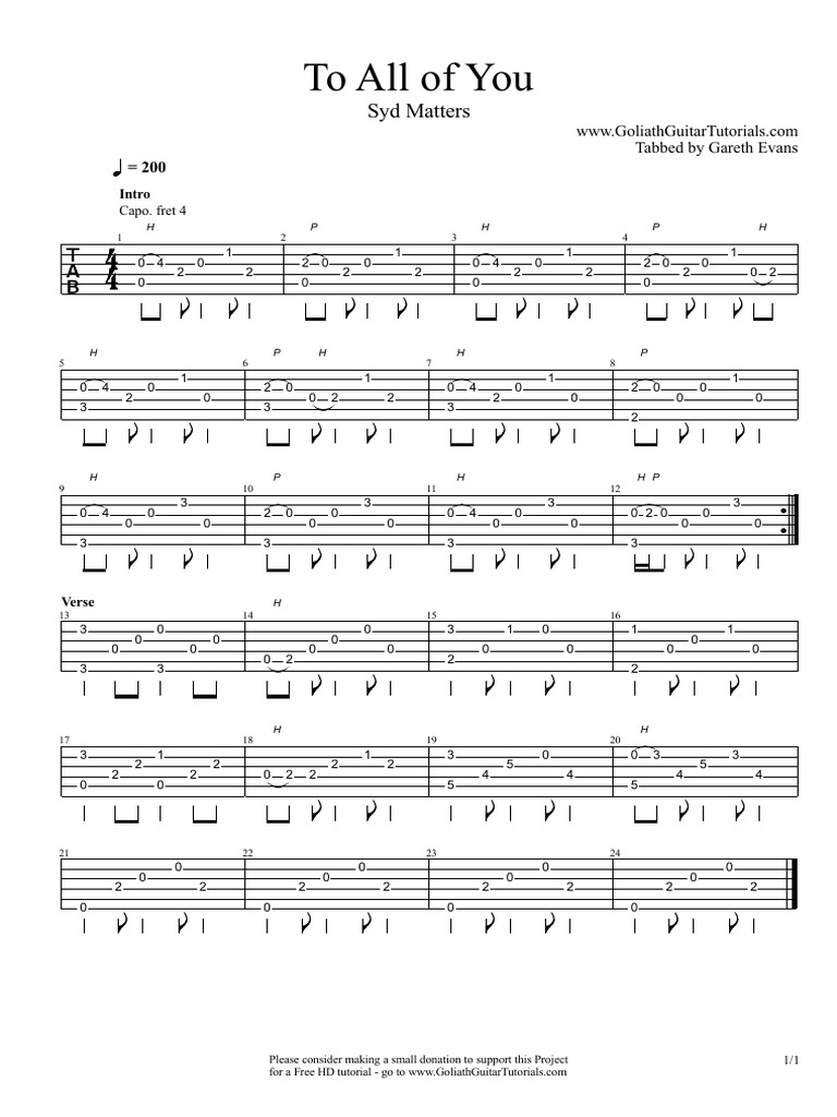 To All of You - Syd Matters | PDF