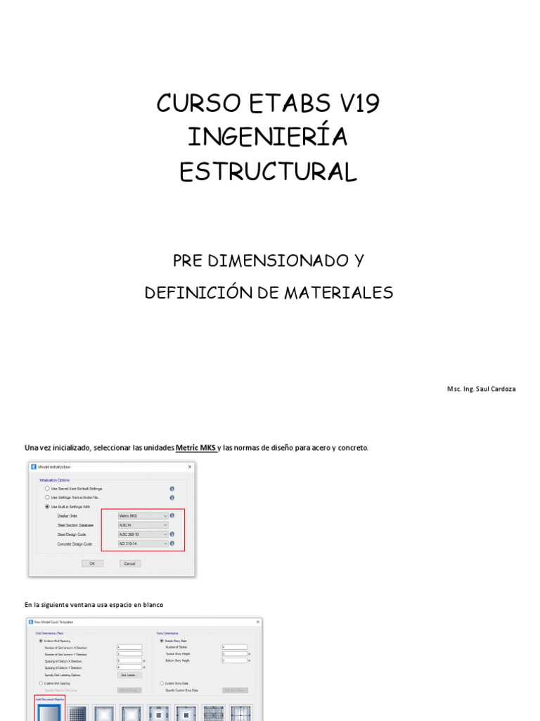 Curso Etabs Clase 1 | PDF | Ingeniería estructural | Ingeniería de ...