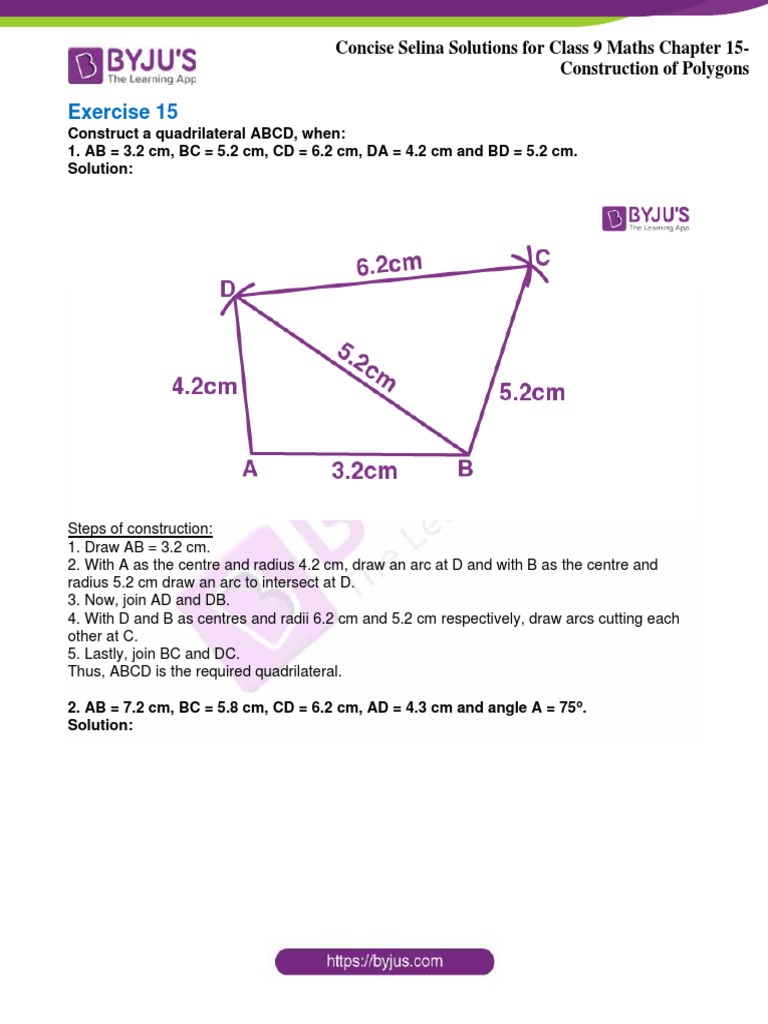 Concise Selina Solutions Class 9 Maths Chapter 15 Construction of Polygons | PDF | Rectangle ...