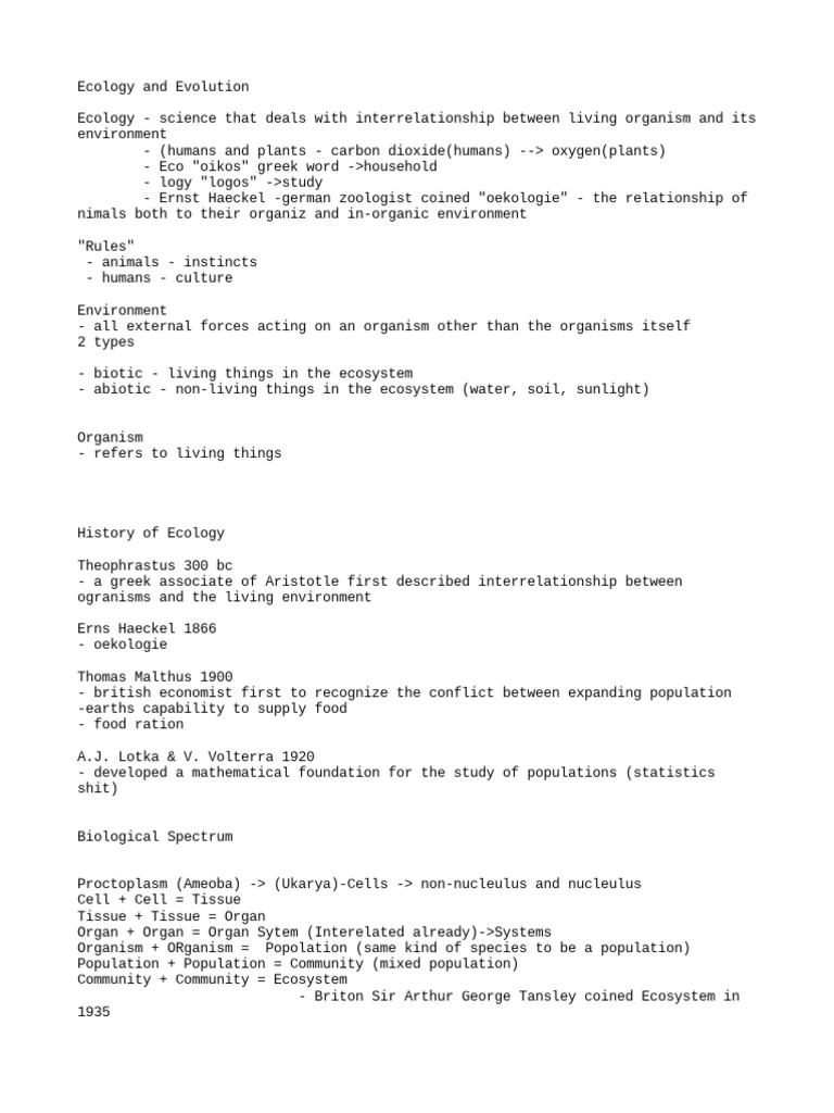 Environmental Science - Notes Module1 | PDF | Ecosystem | Ecology