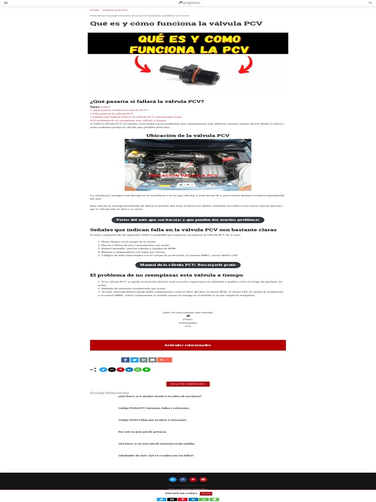 Qué Es y Cómo Funciona La Válvula PCV | PDF