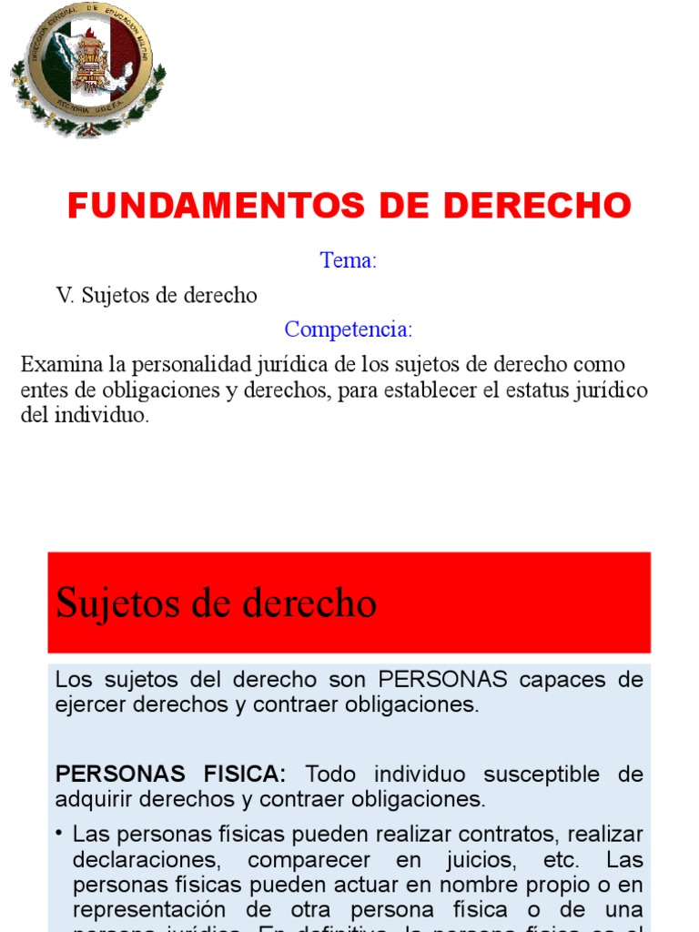 Sujetos de Derecho | PDF | Intención (Derecho Penal) | Derechos