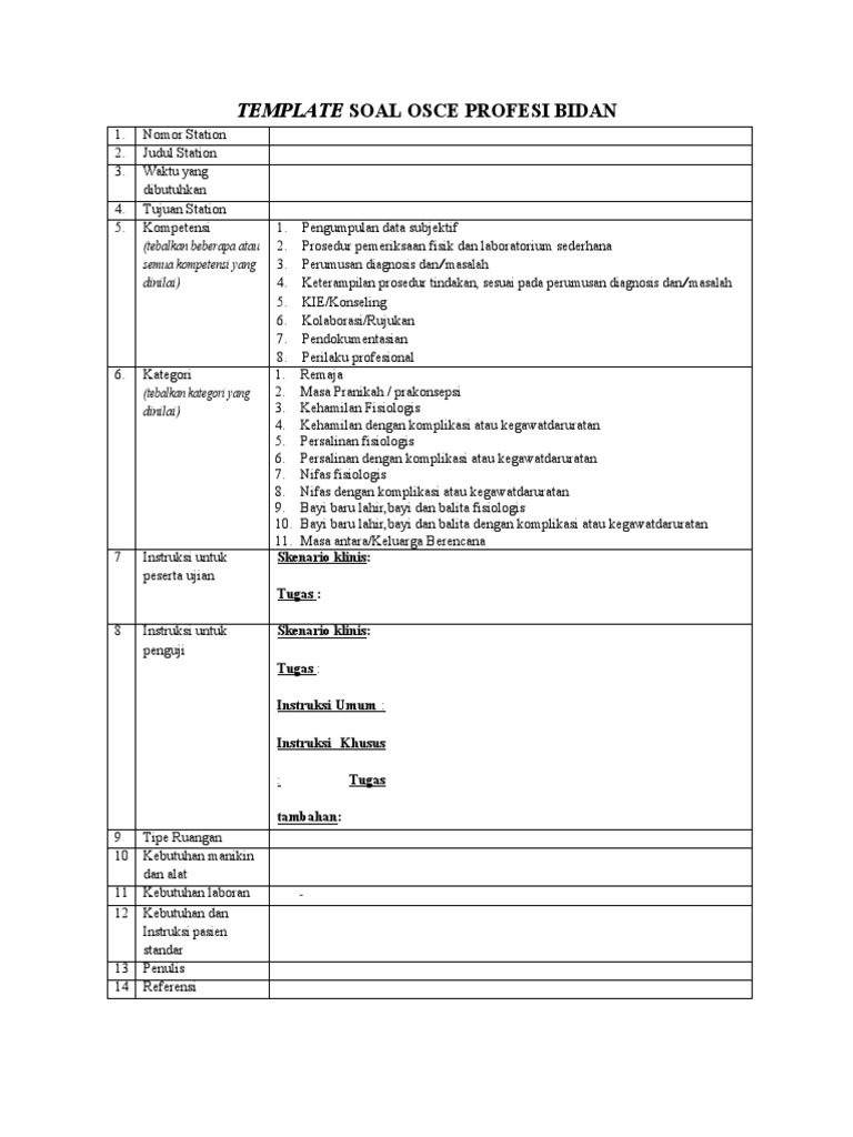 Template Soal Profesi Bidan | PDF