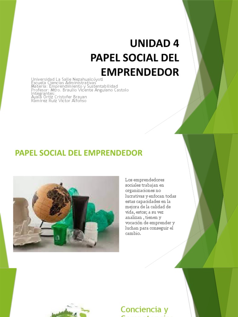 Papel Social Del Emprendedor | PDF | Sociedad | Iniciativa empresarial