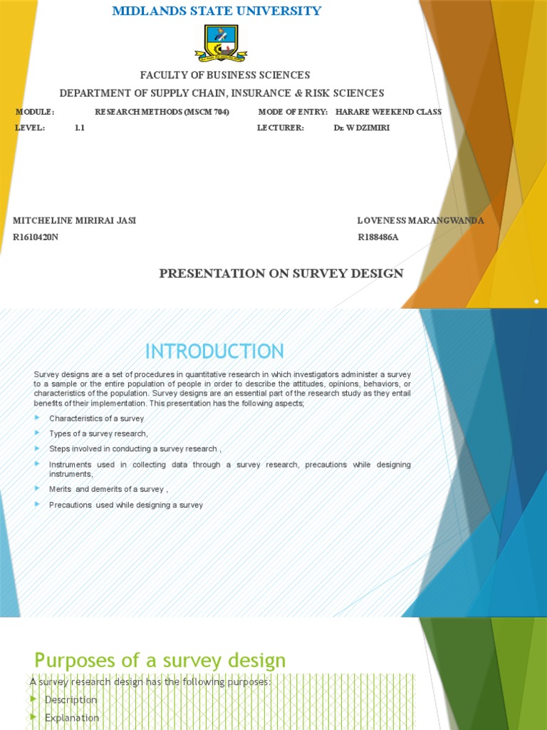 Presentation On Survey Design | PDF
