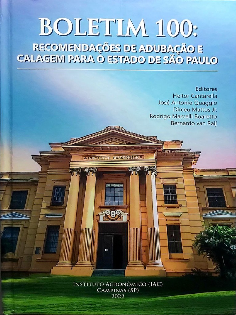 Boletim 100 Recomendações de Adubação e Calagem para o Estado | PDF ...