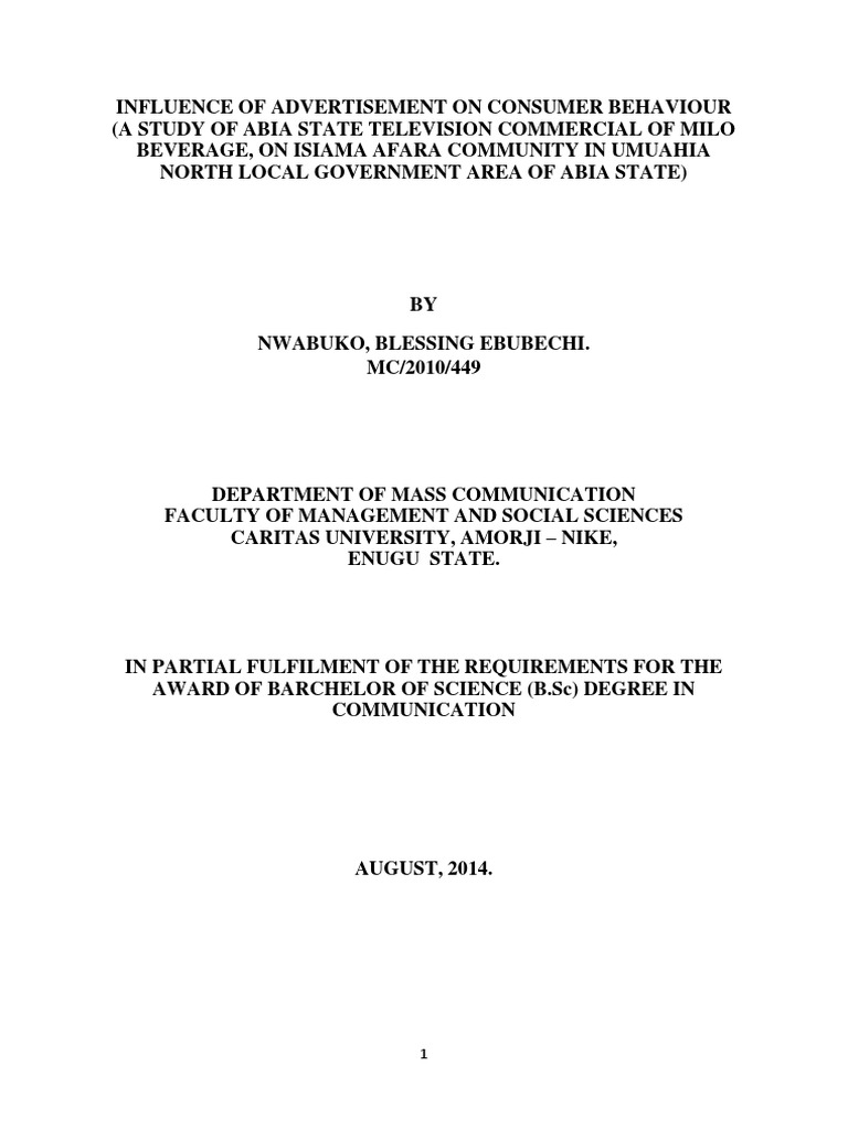 Influence of Advertisement On Consumer Behaviour | PDF | Advertising ...