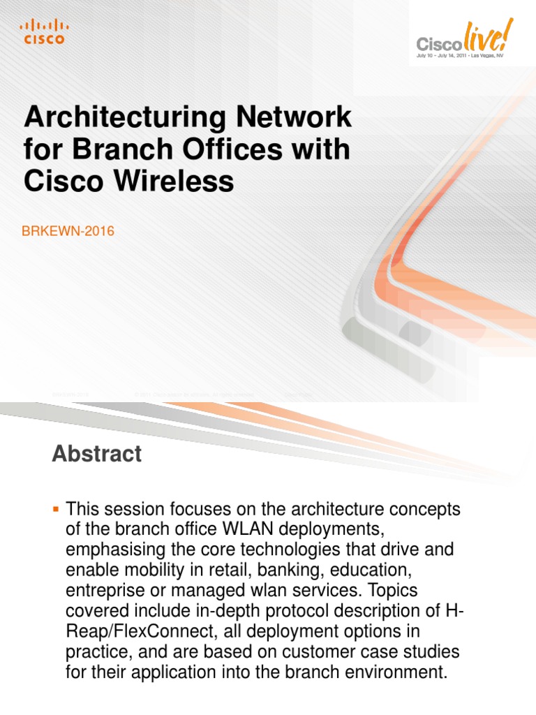 Wireless Branch Office Network Architecture | PDF | Wireless Lan | Radius