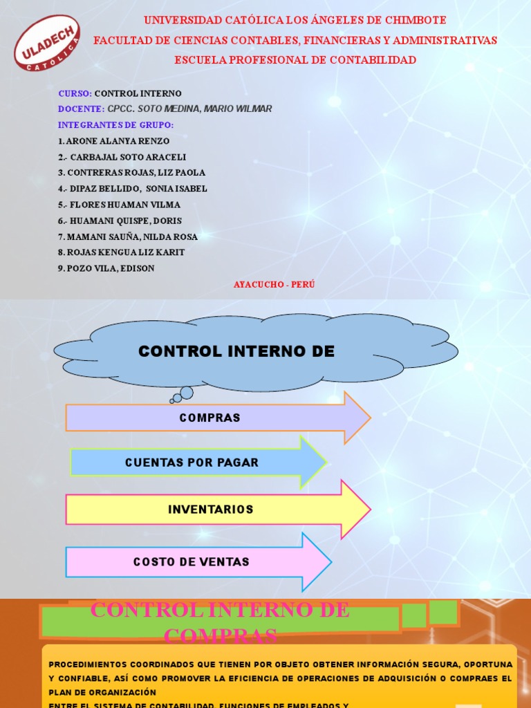 Control Interno de Compras, Cuentas Por Pagar, Inventarios y Costo de ...