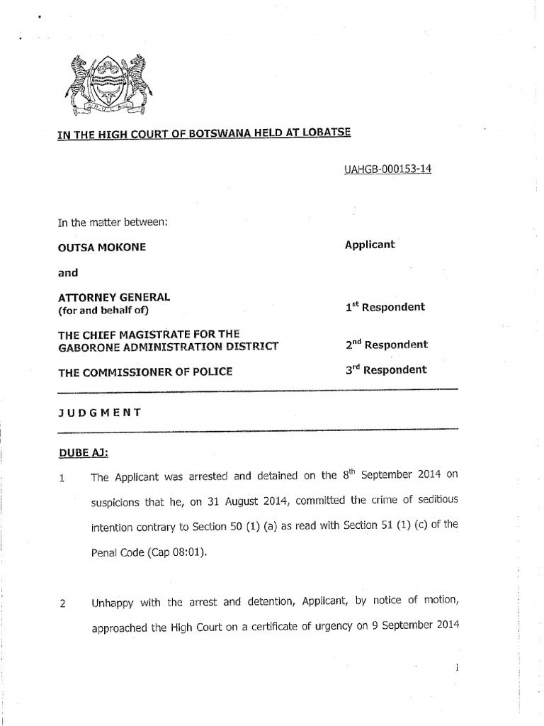 Judgment Outsa Mokone | PDF