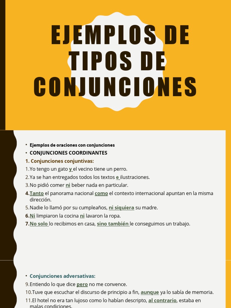 Ejemplos de Conjunciones.... | PDF | Relaciones personales, crianza y ...