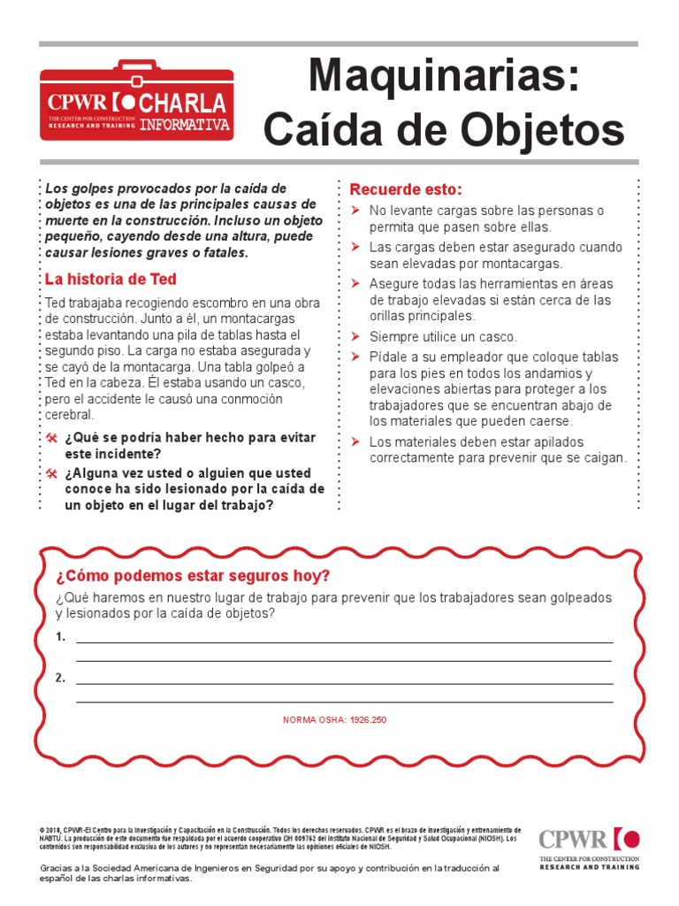 NR 18 Maquinarias CA¡Da de Objetos | PDF