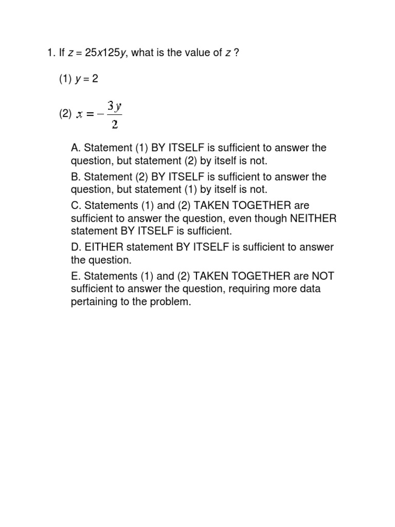 GMAT Practice Set 8 - Quantitative | PDF | Integer | Elementary Mathematics