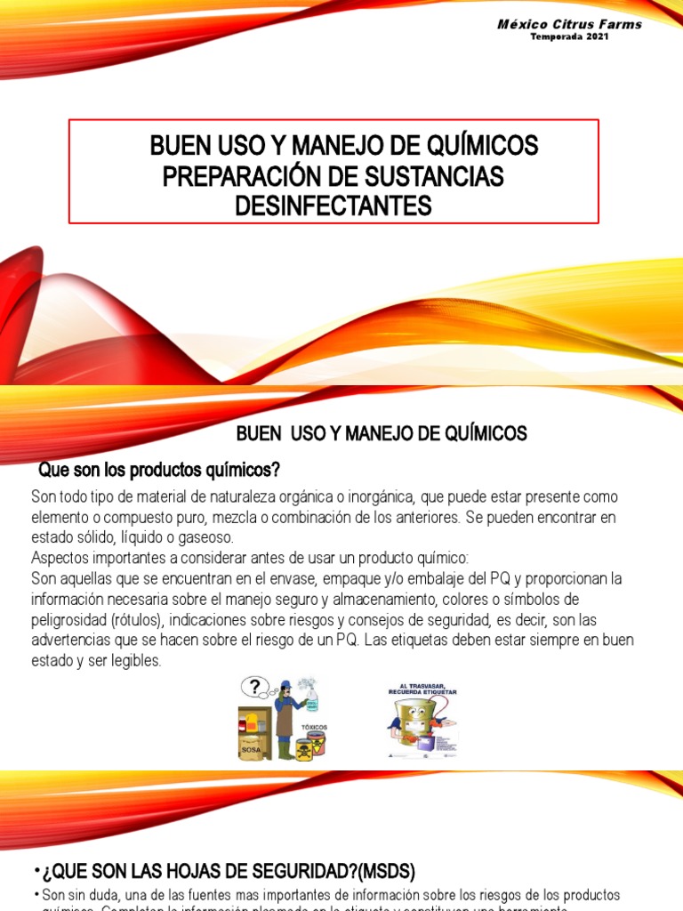 Buen Uso y Manejo de Sustancias Quimicas | PDF | Detergente | Antimicrobiano