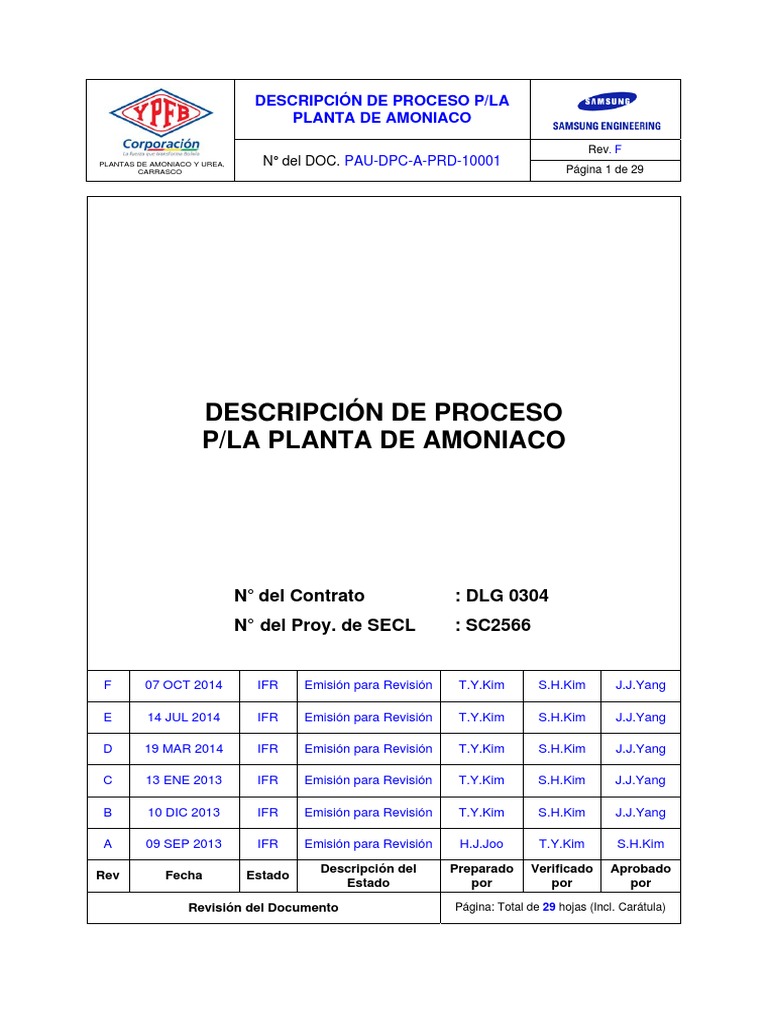 (PAU-DPC-A-PRD-10001 Rev.f) PROCESS DESCRIPTION FOR AMMONIA PLANT | PDF | Gas natural | Vapor de ...