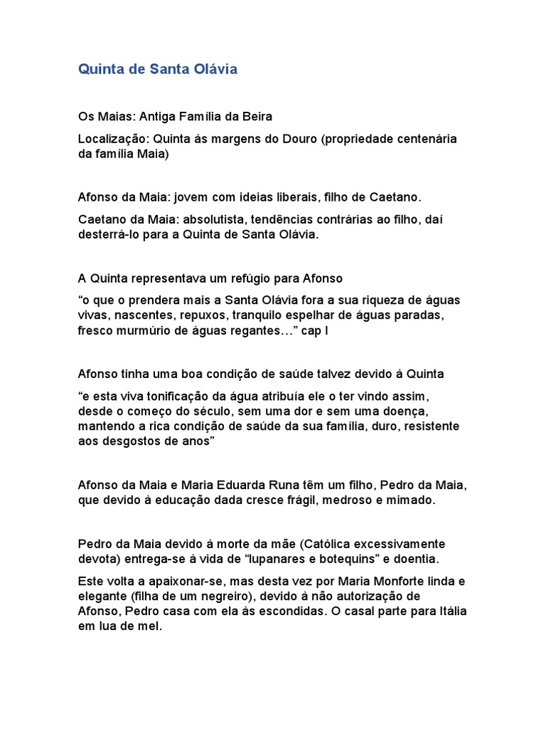 Quinta de Santa Olávia e Pedro e Maria | PDF