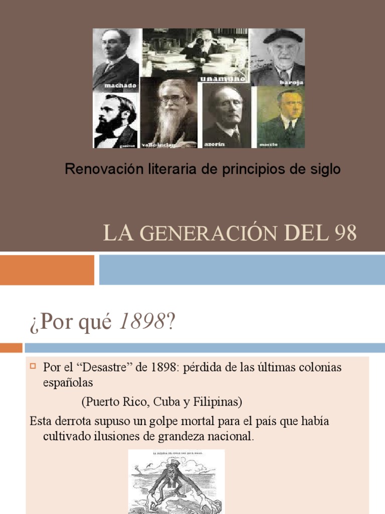 2 Bachillerato PPT Generacion Del 98. Unamuno | PDF | Novelas ...