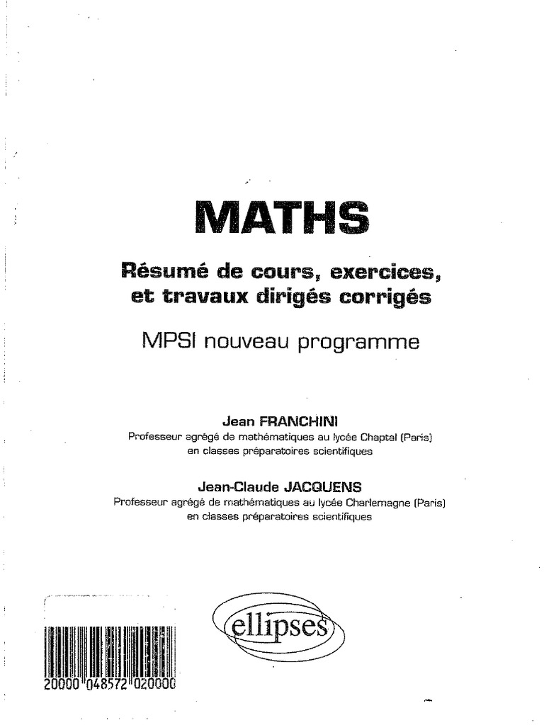 Franchini Math Mpsi | PDF