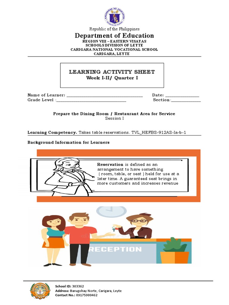 LAS (FBS NC II) Week 1&2 | PDF