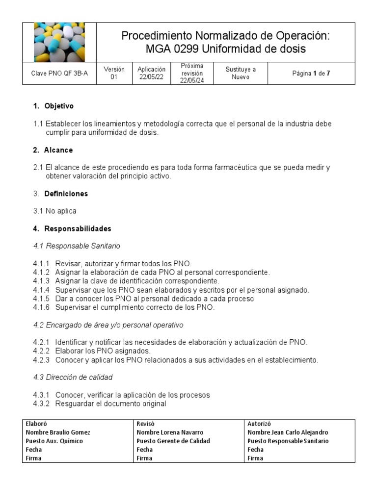 MGA 0299: Uniformidad de Dosis | PDF | Desviación Estándar | Química