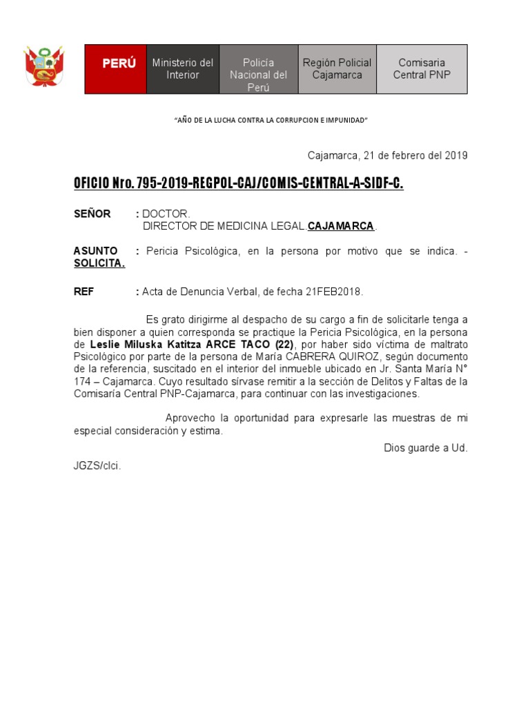 Oficio RML | PDF | Crímenes | Crimen y violencia