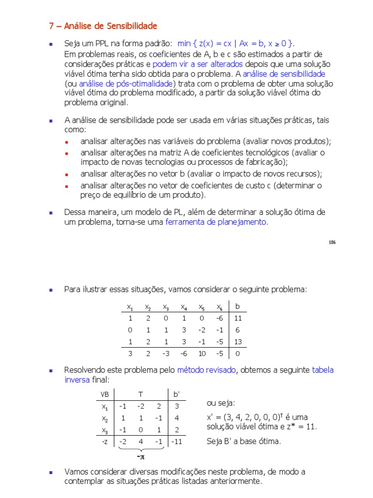 10 Analise de Sensibilidade | PDF | Análise de Sensibilidade ...