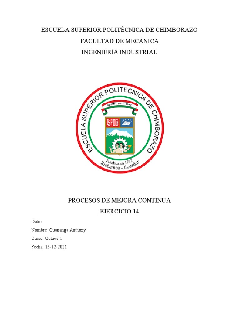 Ejercicio 14 - Cuestionario | PDF | Six Sigma