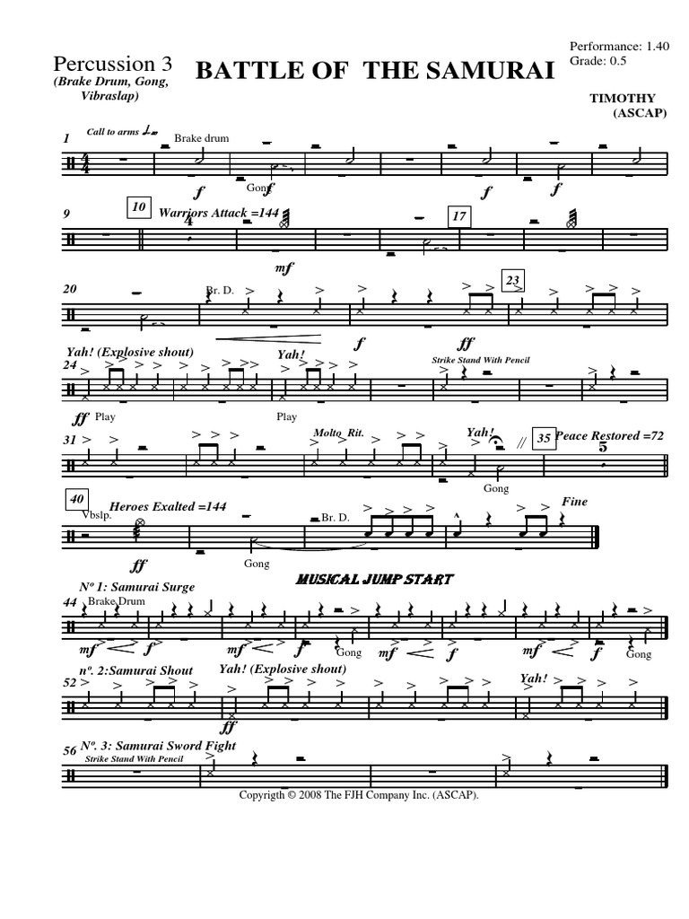 Battle of The Samurai 0.5 - Percussion 4 | PDF
