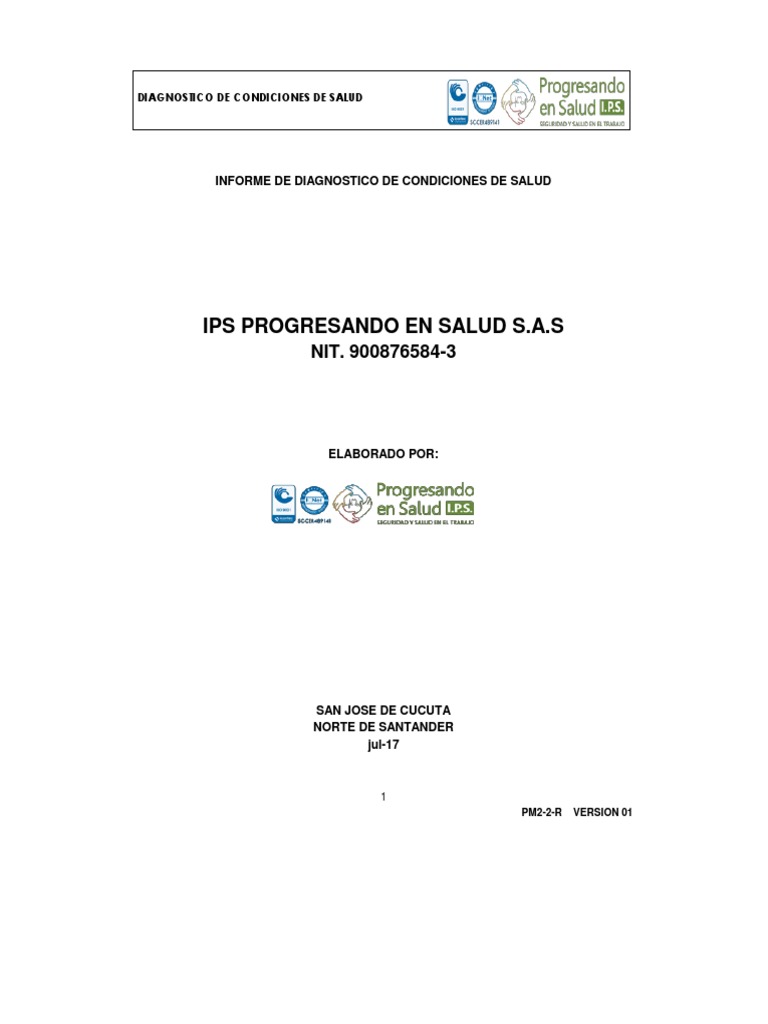 Informe de DX Ips Progresando en Salud 2017 | PDF | Ojo humano | Mano