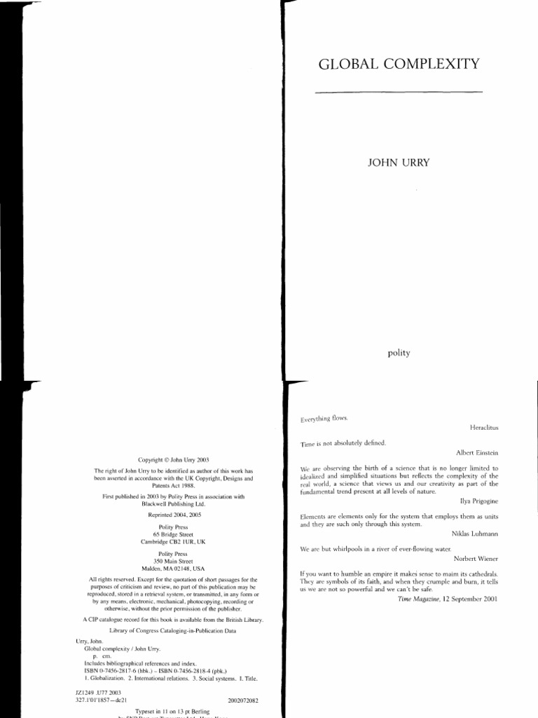 John Urry - Global Complexity-Polity (2003) - 1-14 | PDF | Emergence ...