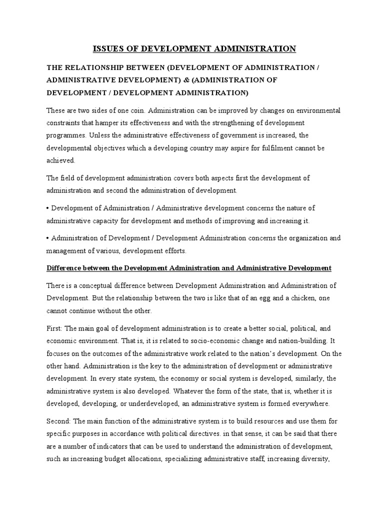 Issues of Development Administration - Midsem | PDF | Resource | Business