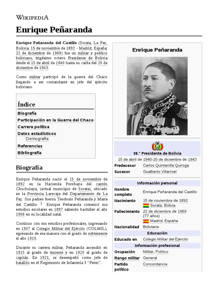 Enrique Peñaranda | PDF | Gobierno | Bolivia