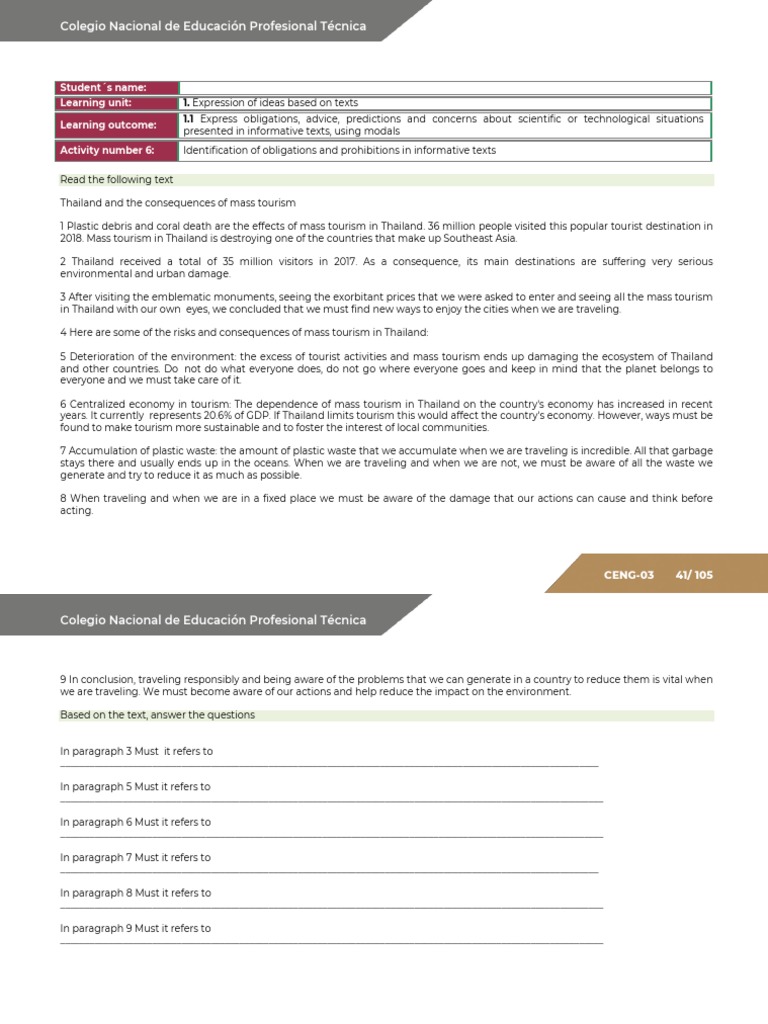 Hojas de Inlges | PDF